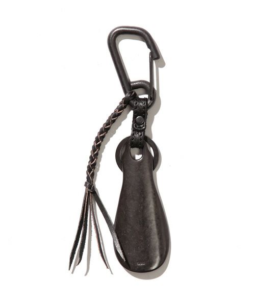 【MR.OLIVE E.O.I】POLISHED STEER LEATHER -BRASS SHOE HORN KEY RING キーホルダー ...