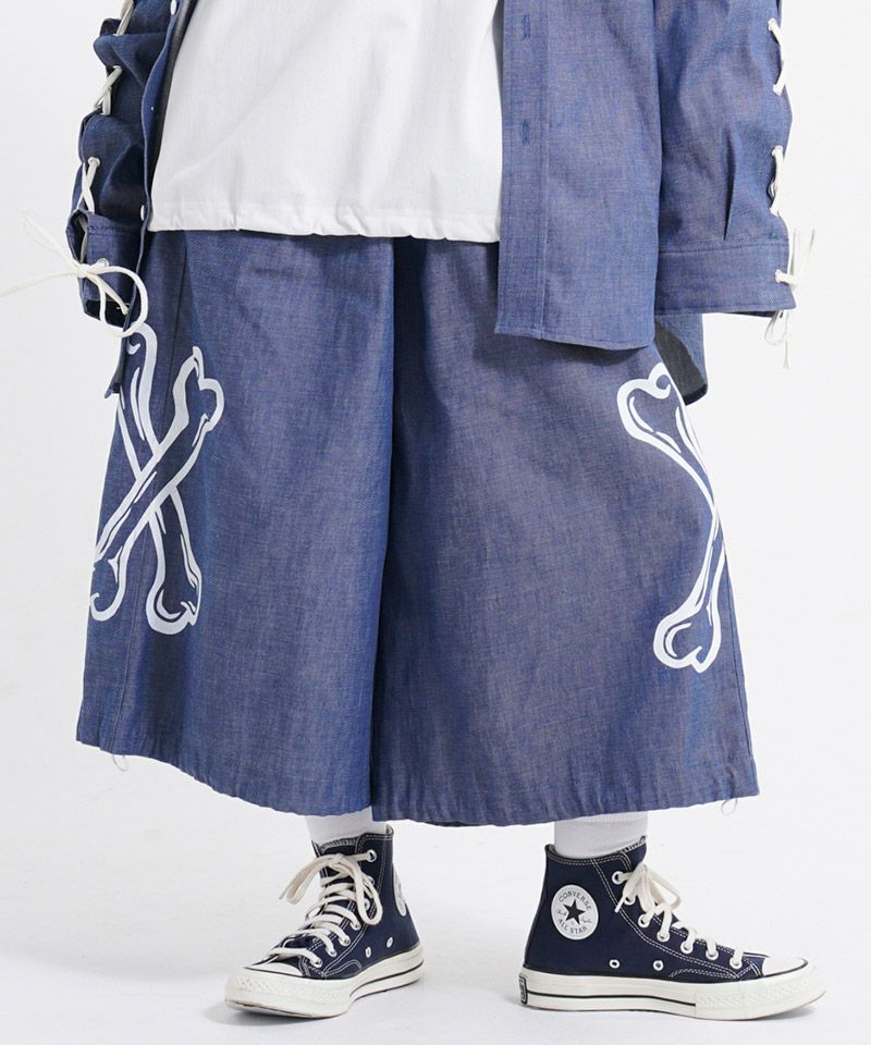 50%OFF【EFFECTEN(エフェクテン)】 Denim cropped wide pants bone type ワイドパンツ ...