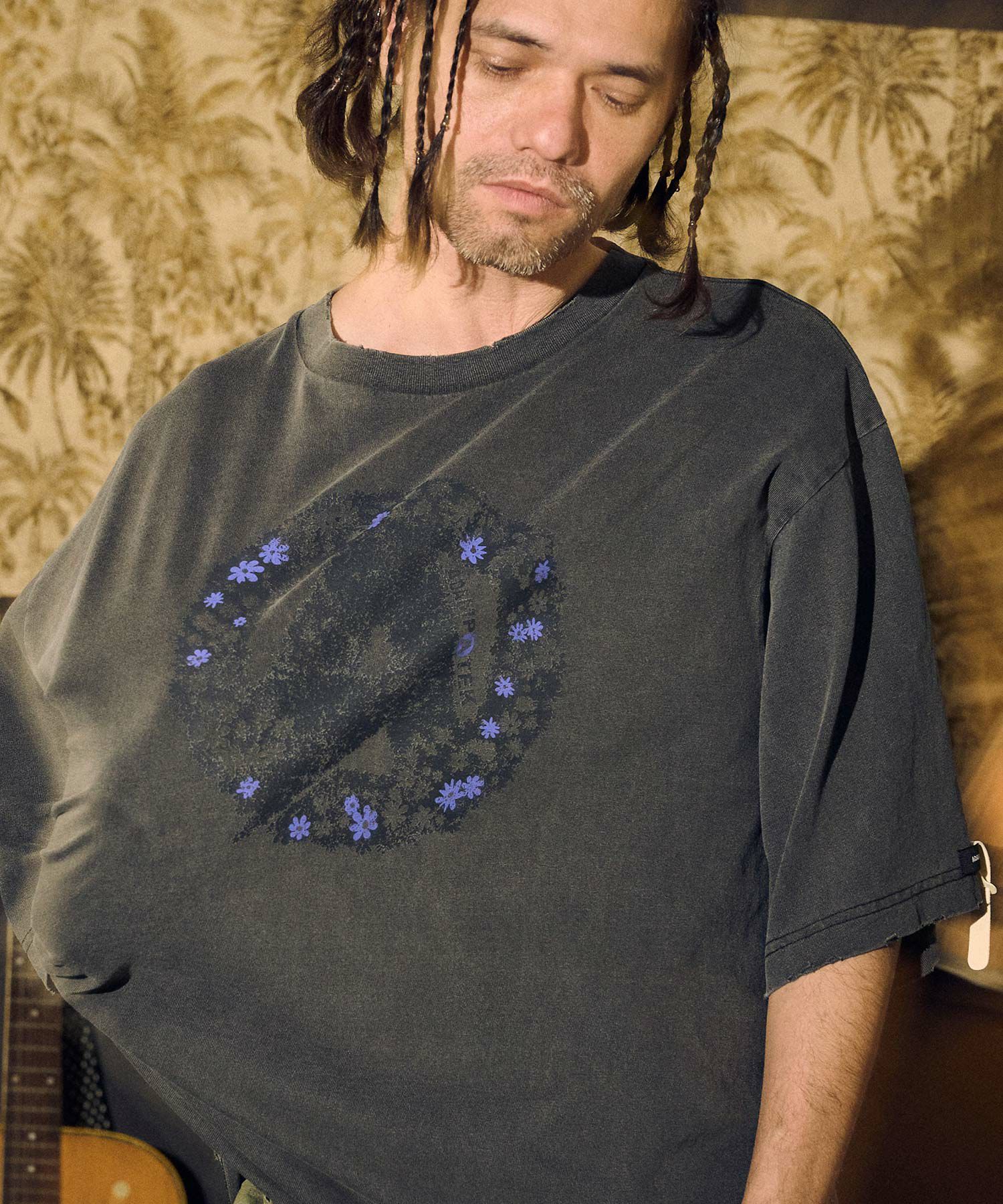 【ADAM PATEK(アダムパテック)】flower anarchy short sleeve pigment Tシャツ(AP2414024 ...