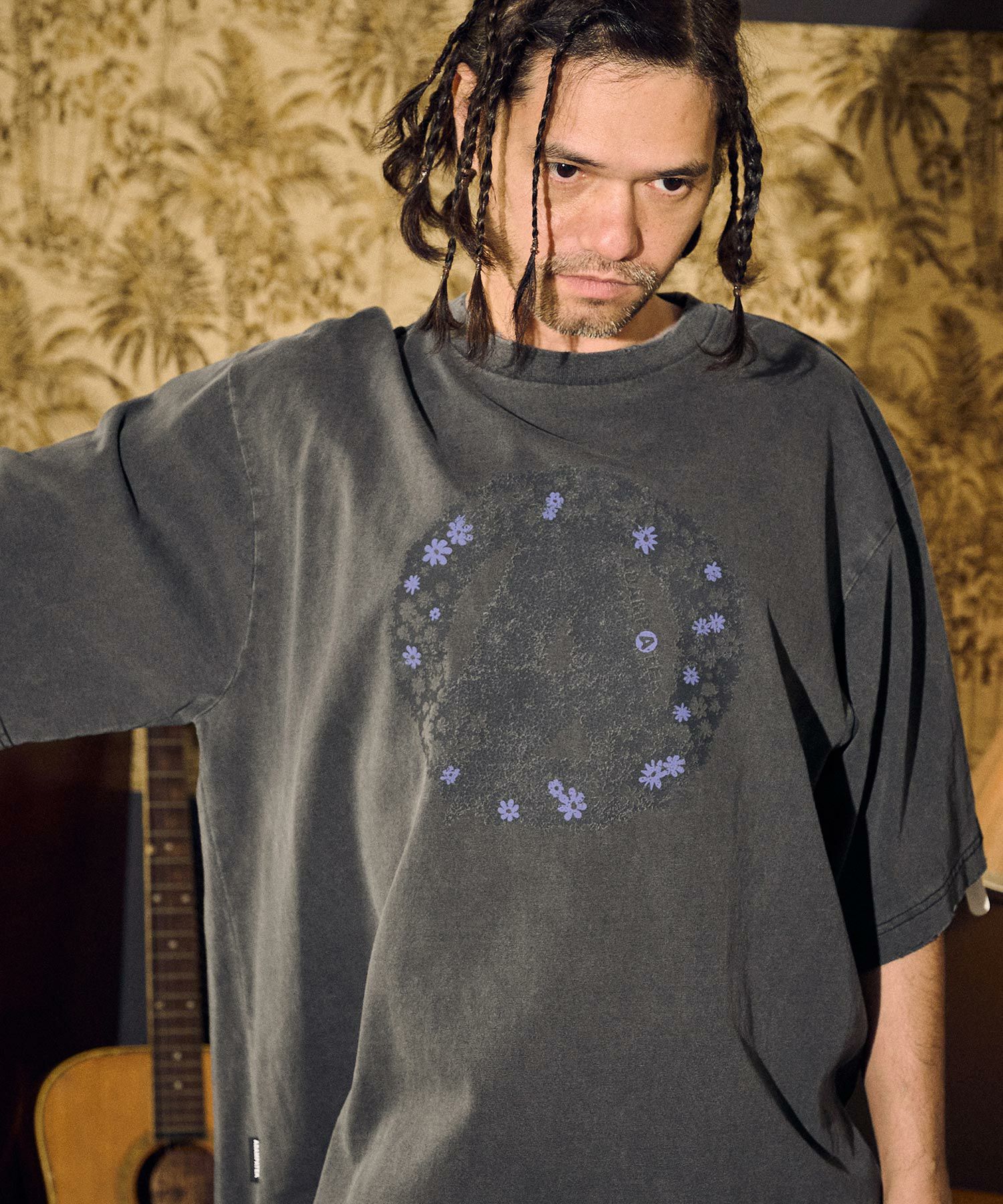 【ADAM PATEK(アダムパテック)】flower anarchy short sleeve pigment Tシャツ(AP2414024 ...