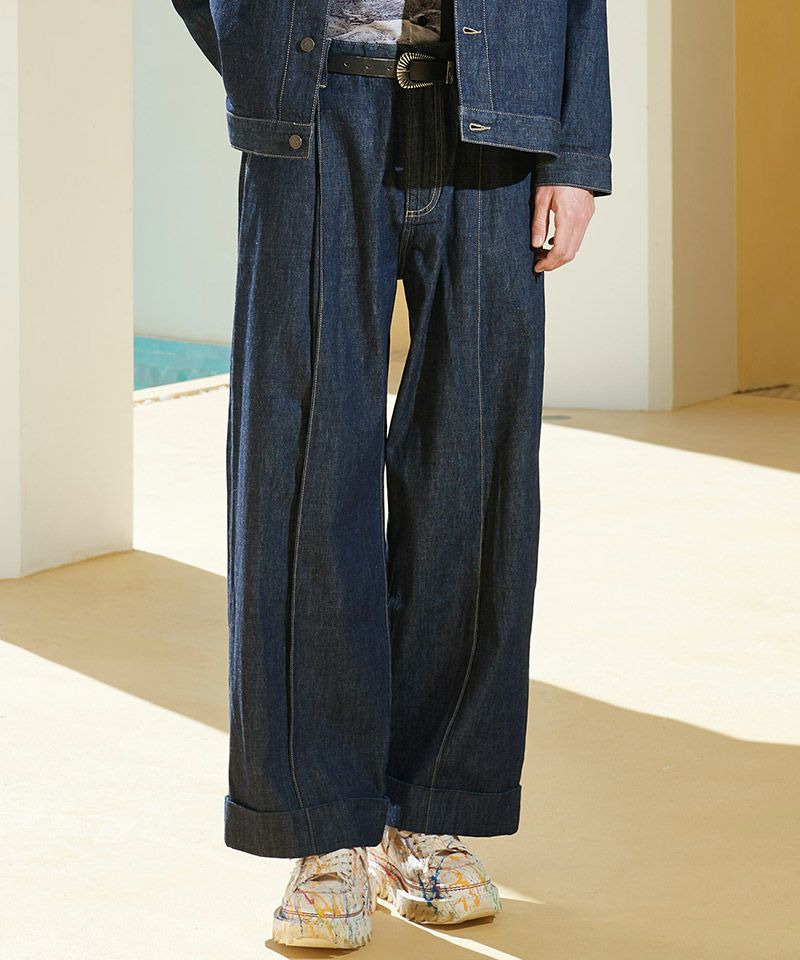 【glamb(グラム)】Crease Stitch Denim クリースステッチデニム パンツ(GB0224-P22) | CAMBIO カンビオ