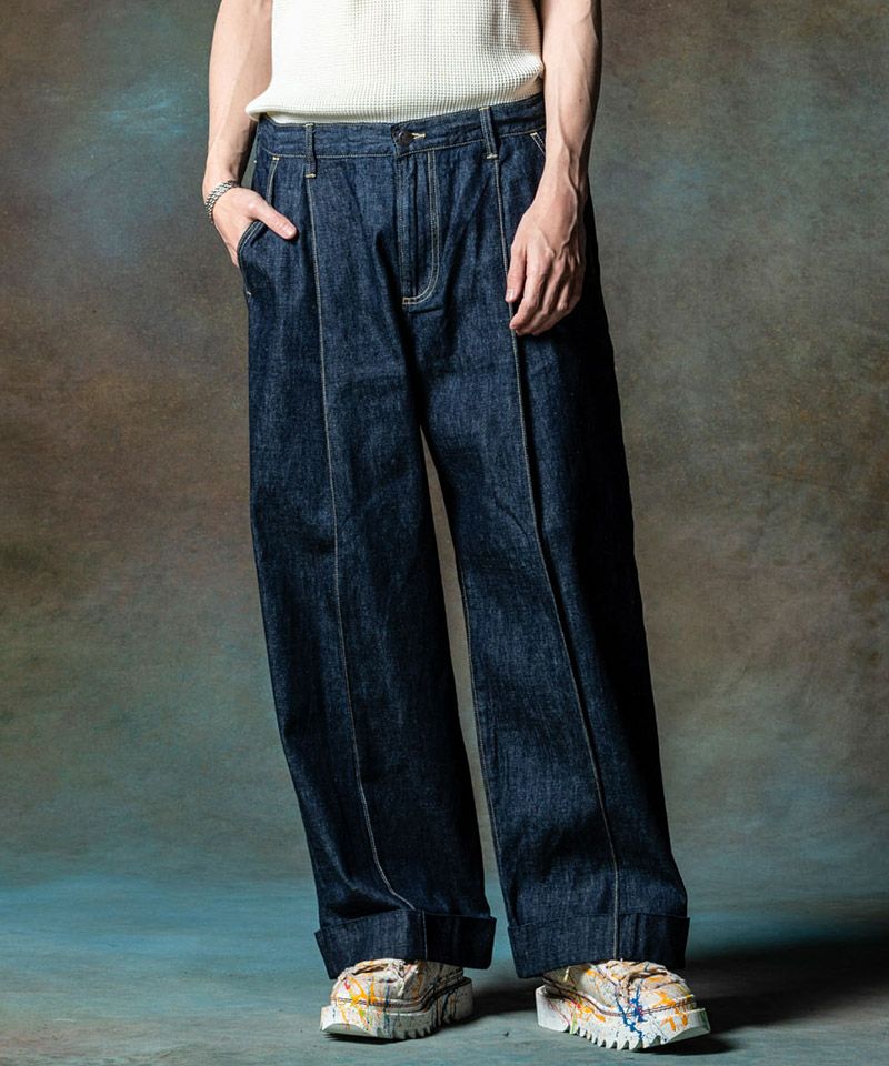 【glamb(グラム)】Crease Stitch Denim クリースステッチデニム パンツ(GB0224-P22) | CAMBIO カンビオ