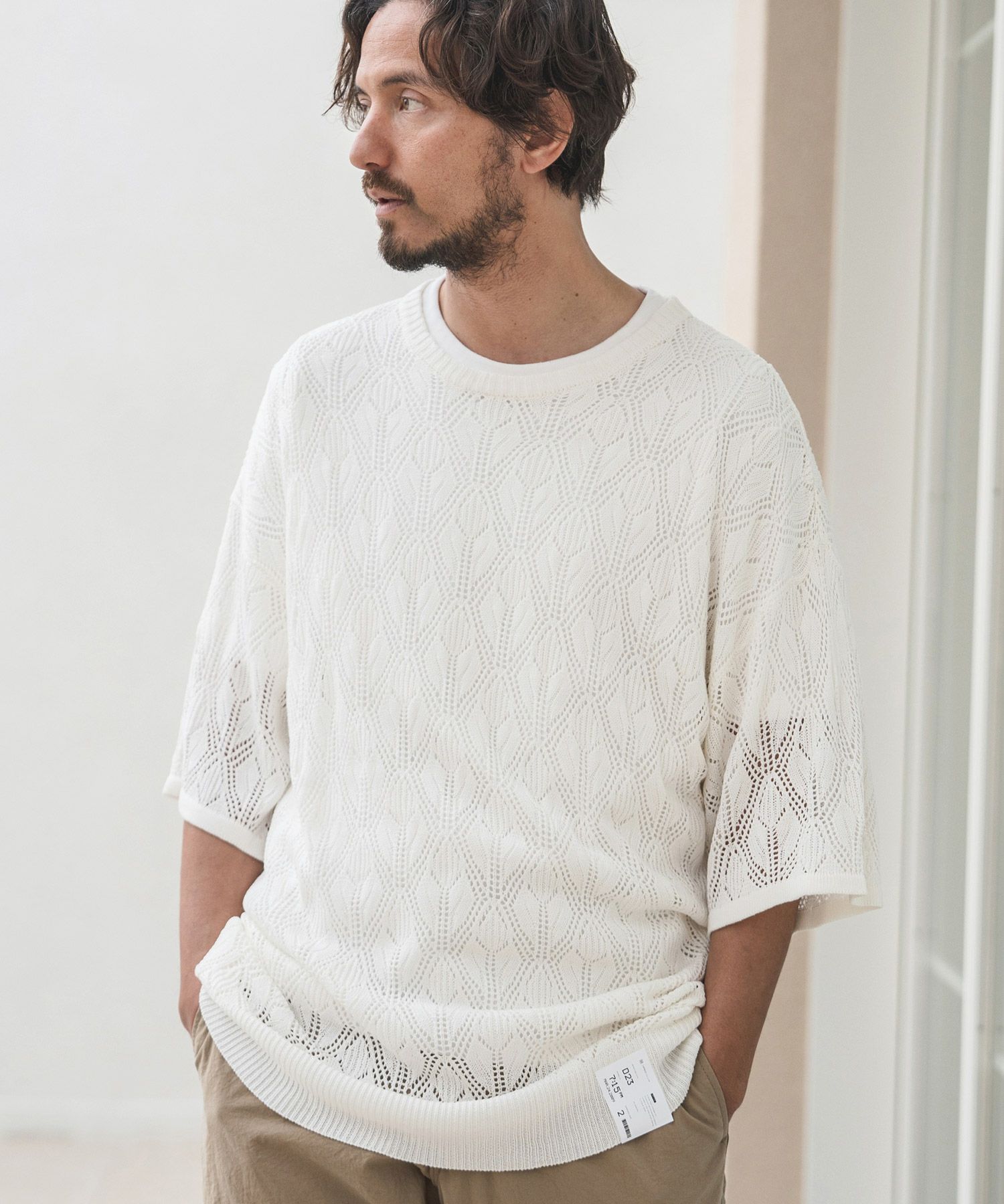【CAMBIO(カンビオ)】Cool Touch Openwork Summer Knit Pullover サマーニット(PF-241-013) | CAMBIO カンビオ