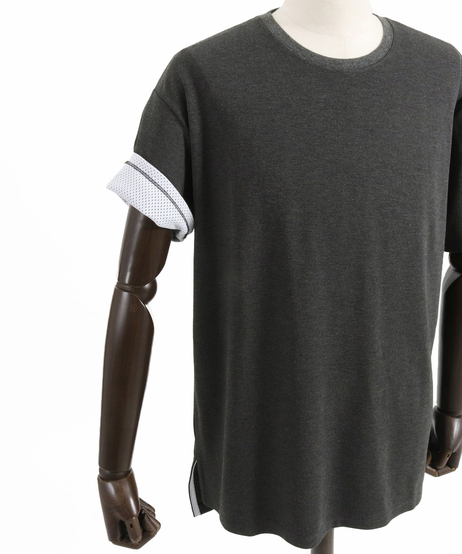 50%OFF【Magine(マージン)】The lining of a sleeve color scheme design T-shirt ...