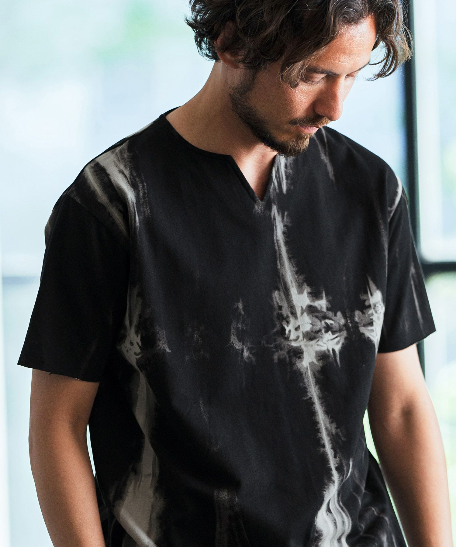 【Magine(マージン)】Distressed uneven dyeing Mini-URAKE T-shirt Tシャツ(MGN-241-2-025) | CAMBIO カンビオ