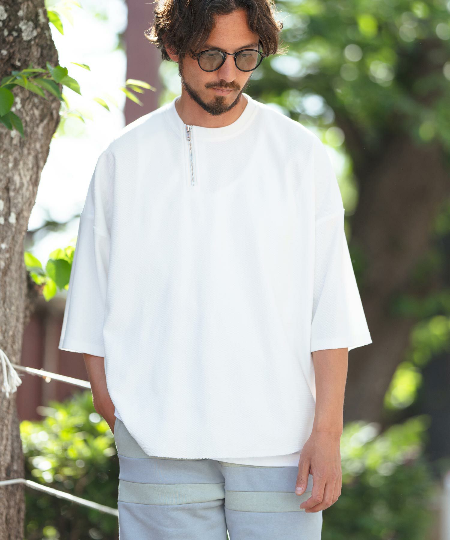 30%OFF【Magine(マージン)】Deformed waffle jacquard fastener design T-shirt ...