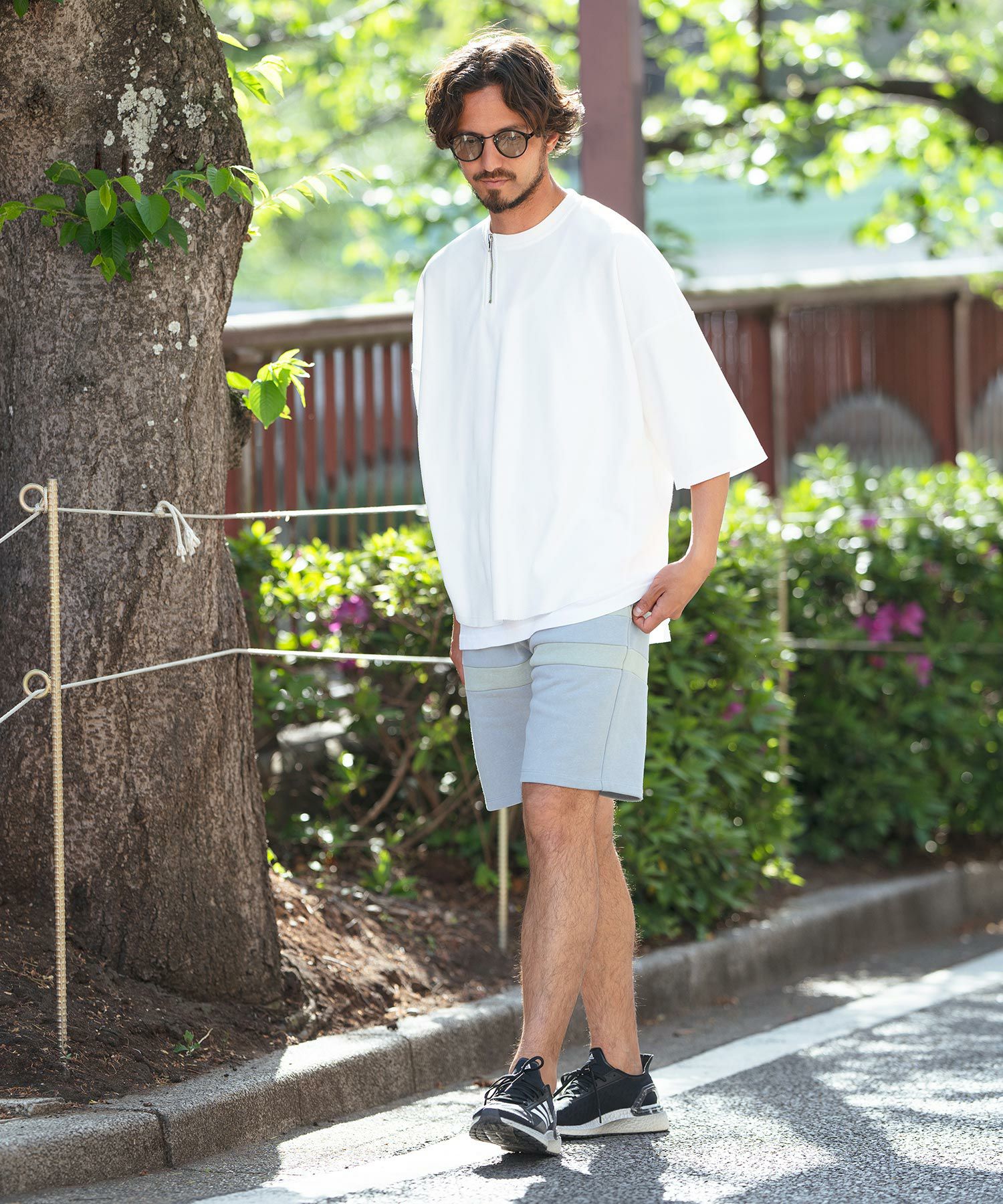 【Magine(マージン)】Deformed waffle jacquard fastener design T-shirt カットソー ...