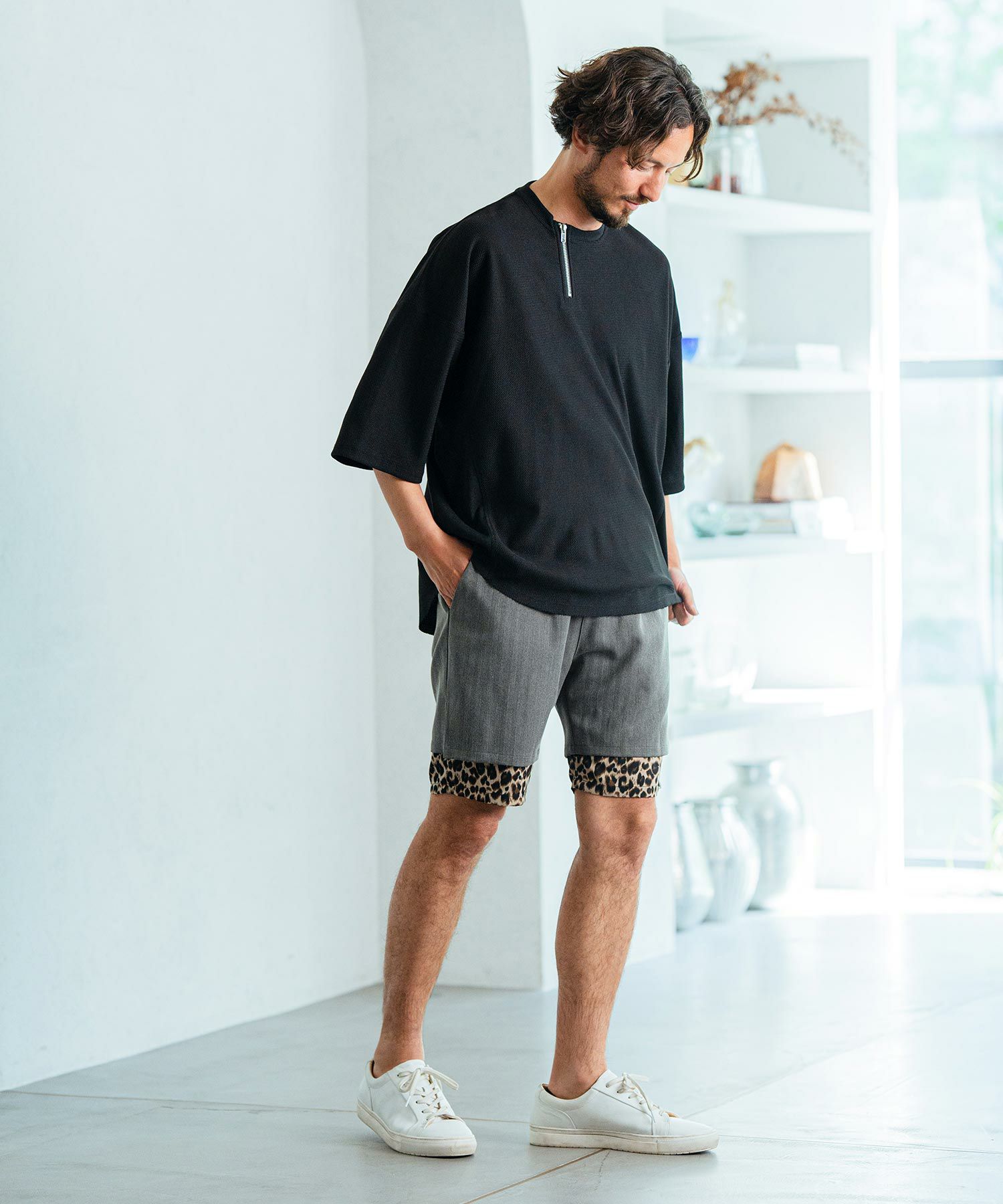 30%OFF【Magine(マージン)】Deformed waffle jacquard fastener design T-shirt ...