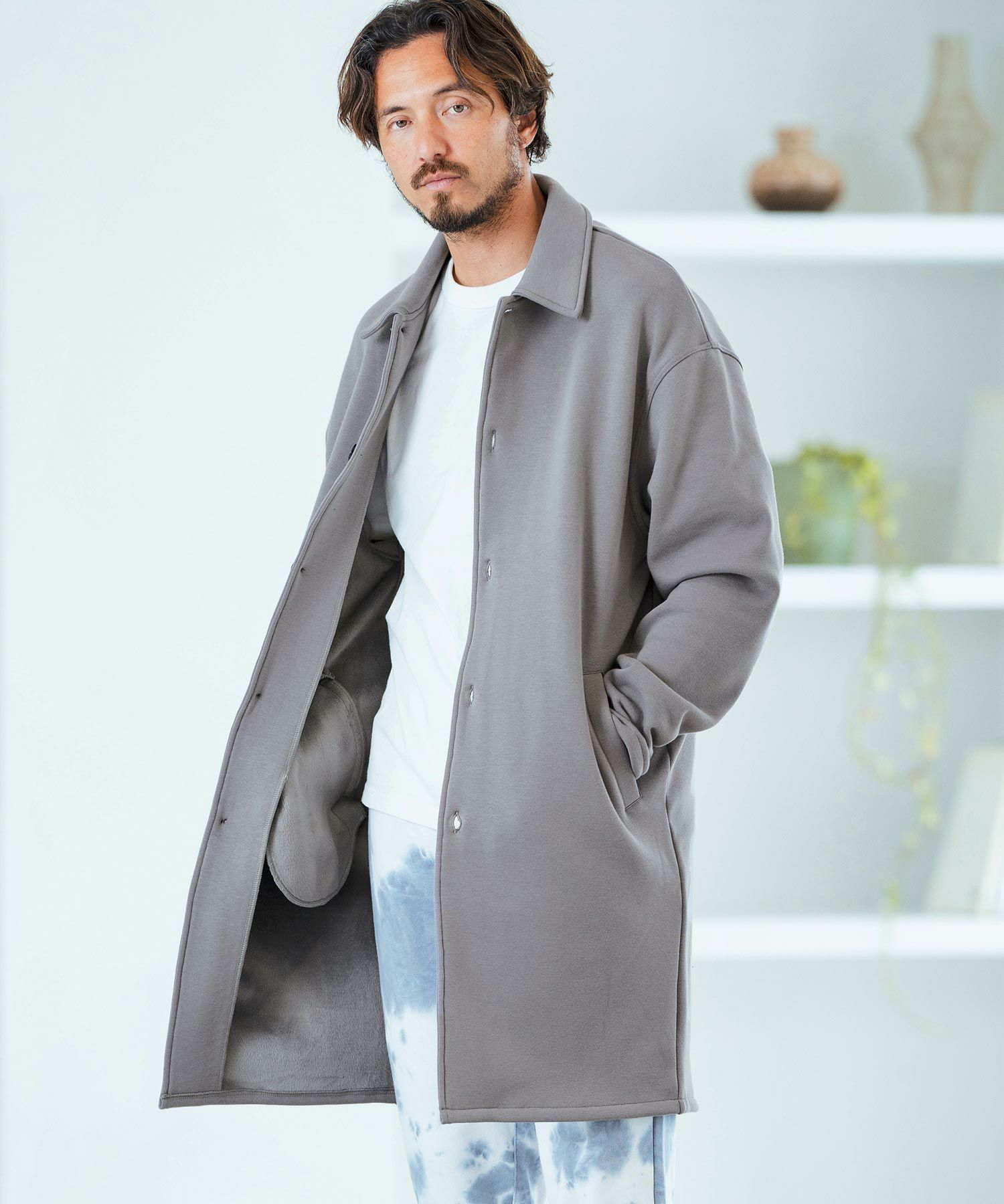 【Magine(マージン)】【予約販売10月上旬～中旬入荷】Back Brushed Sweat Single Coat シングルコート ...