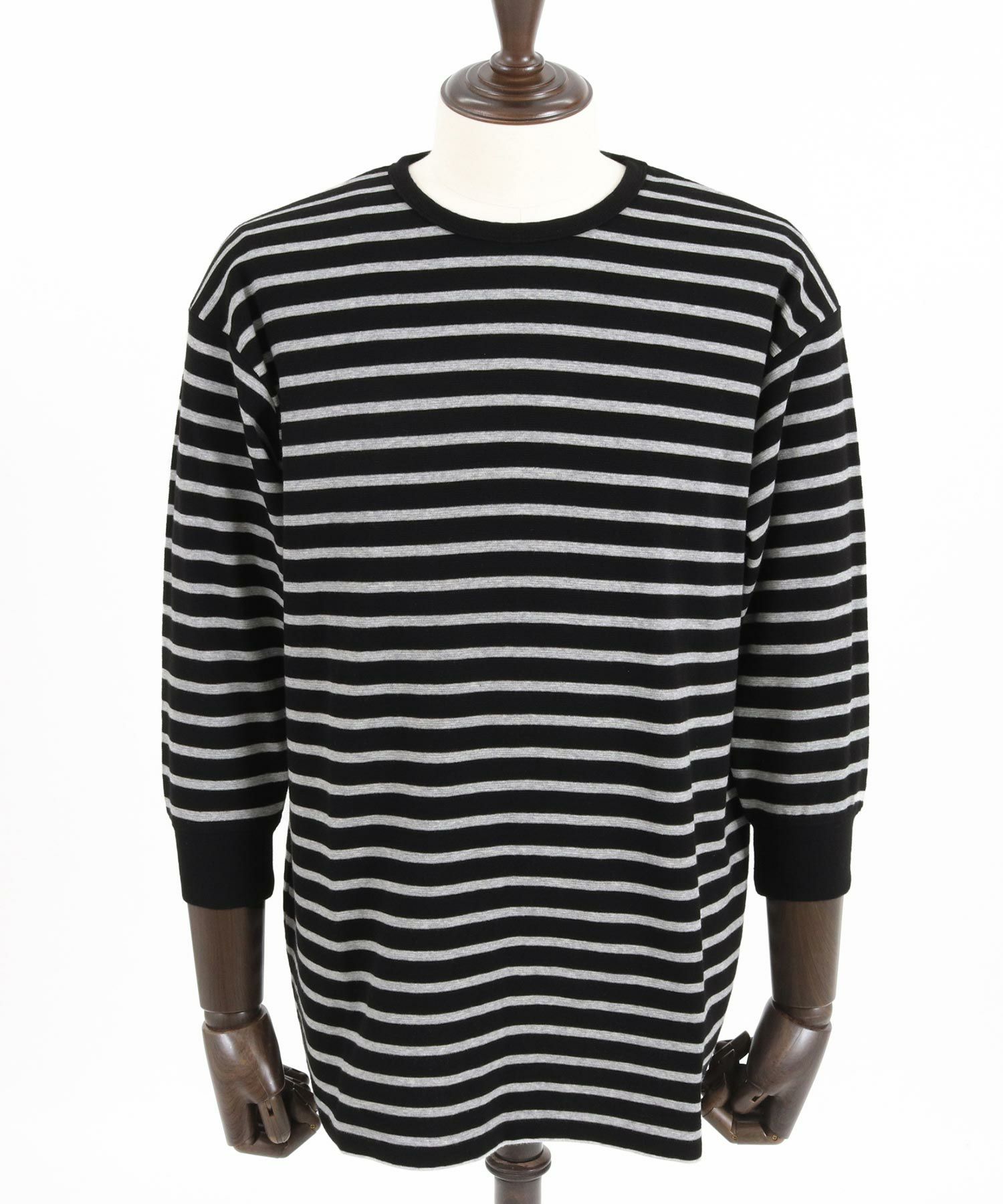 【Magine(マージン)】Border Pattern Span Fraise 3-4 Sleeve Cut Sew 7分袖Tシャツ(MGN ...