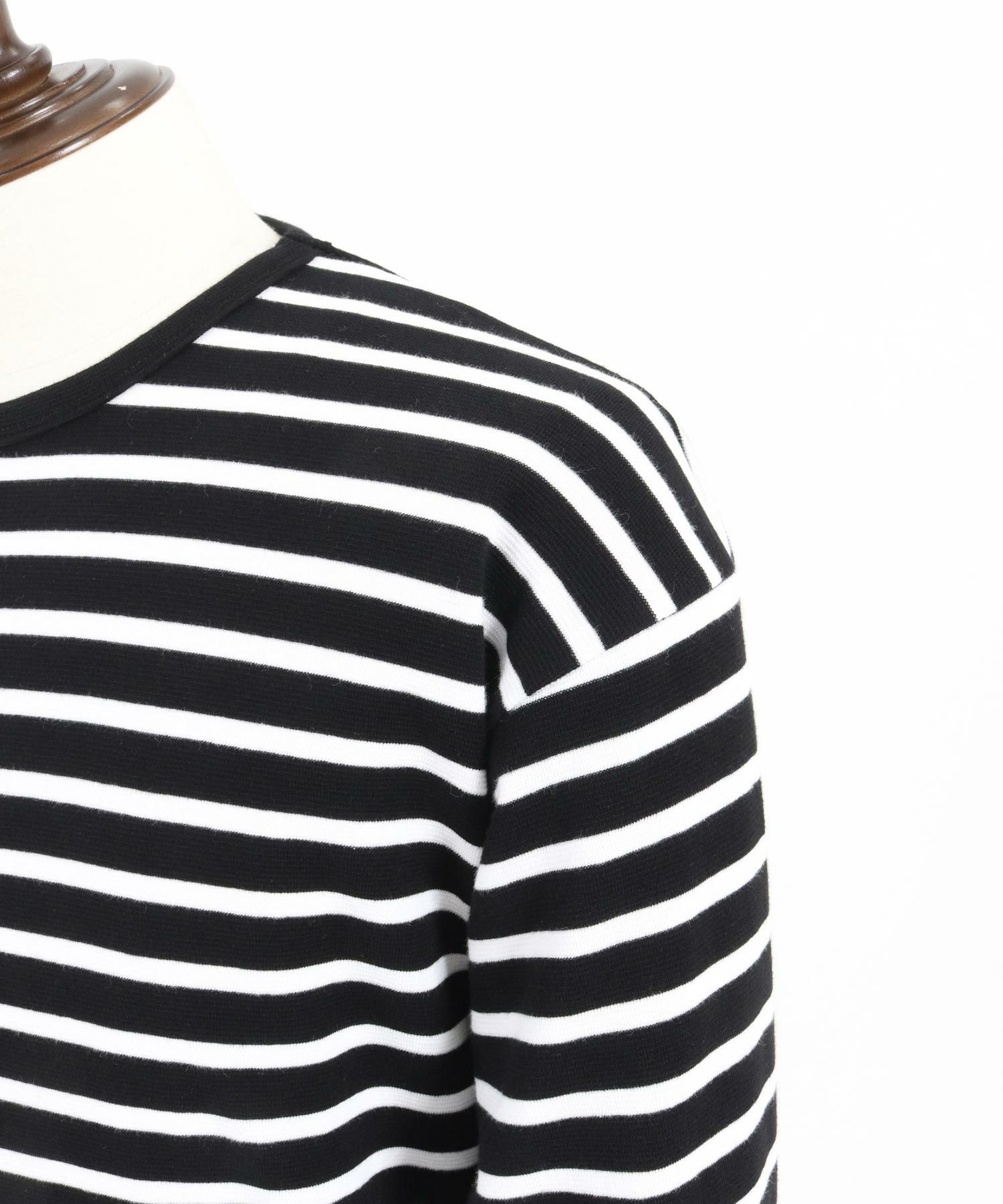 【Magine(マージン)】Border Pattern Span Fraise 3-4 Sleeve Cut Sew 7分袖Tシャツ(MGN ...