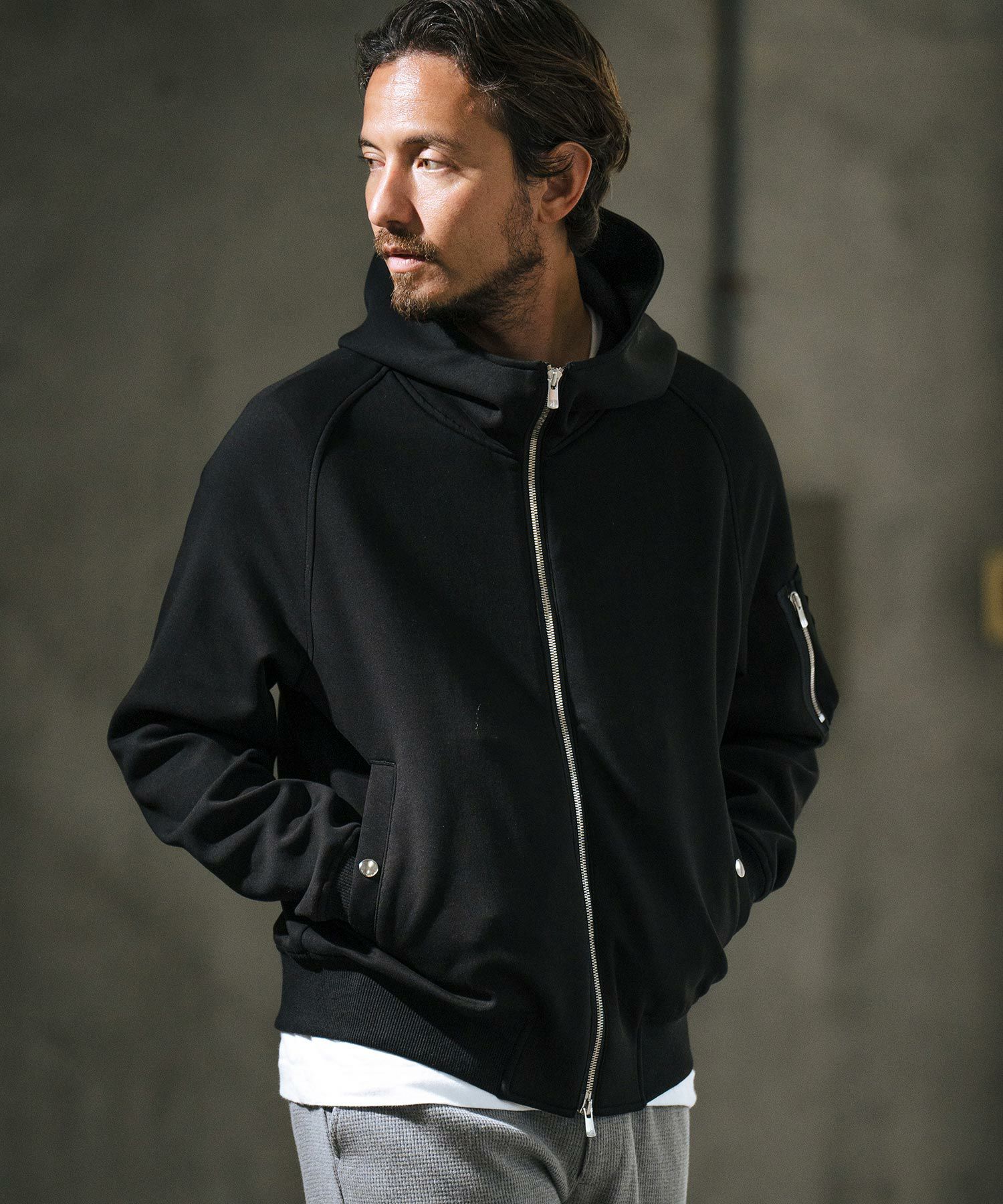 【wjk reluxe】double knit hooded MA-1 jacket ジャケット(WR-242-1-003) | CAMBIO ...