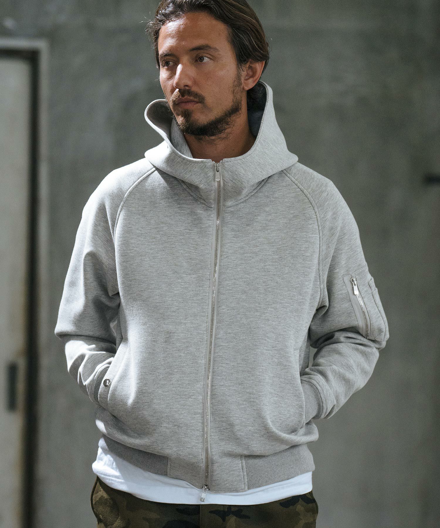 【wjk reluxe】double knit hooded MA-1 jacket ジャケット(WR-242-1-003) | CAMBIO ...