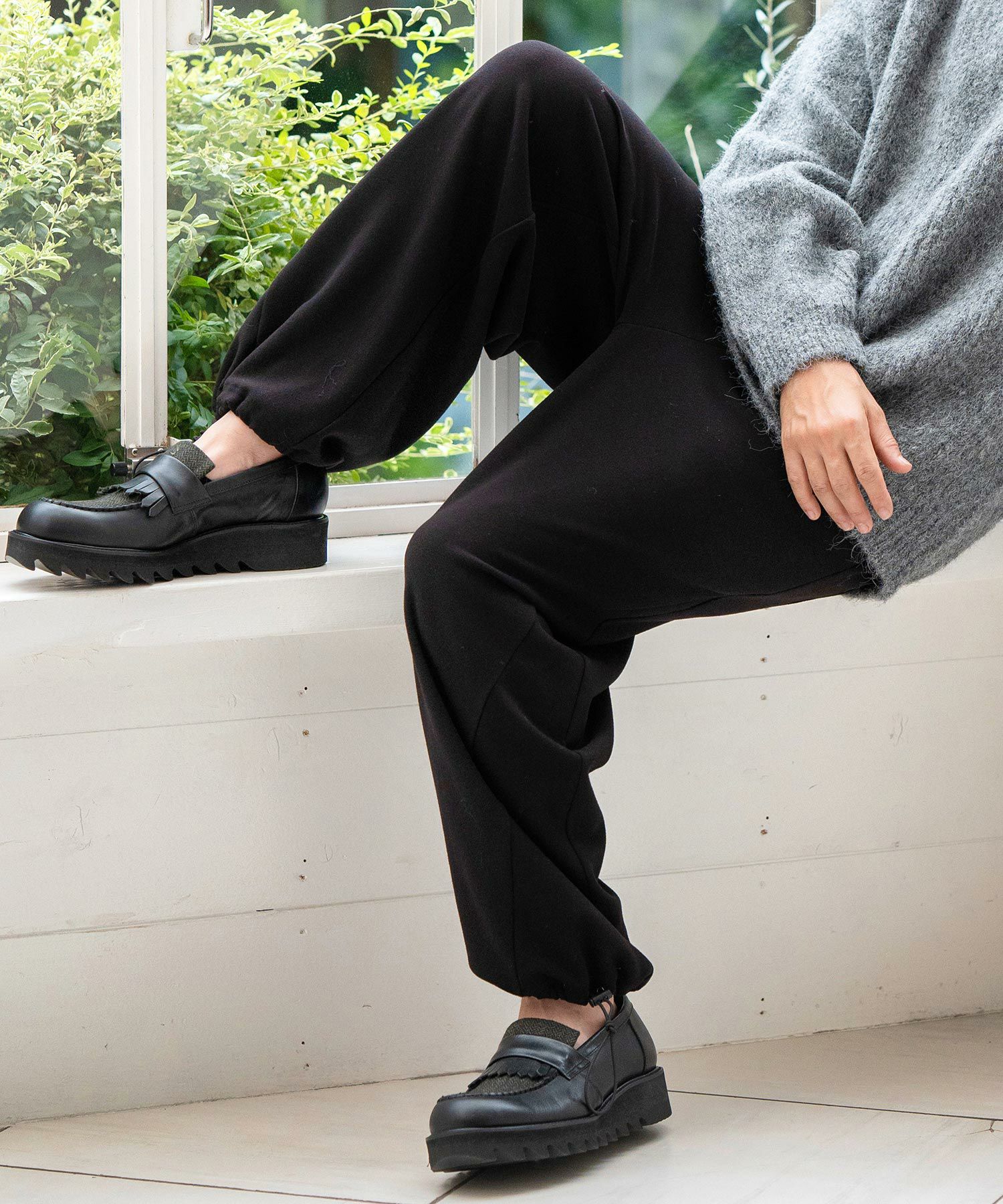 【CAMBIO(カンビオ)】裾絞り起毛ポンチイージーパンツ(CMB-R0108) | CAMBIO カンビオ