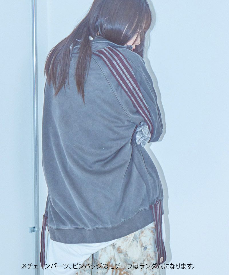 【BODYSONG.(ボディソング)】PIGMENT-DYED DISTRESSED TRACK JACKET トラックジャケット ...