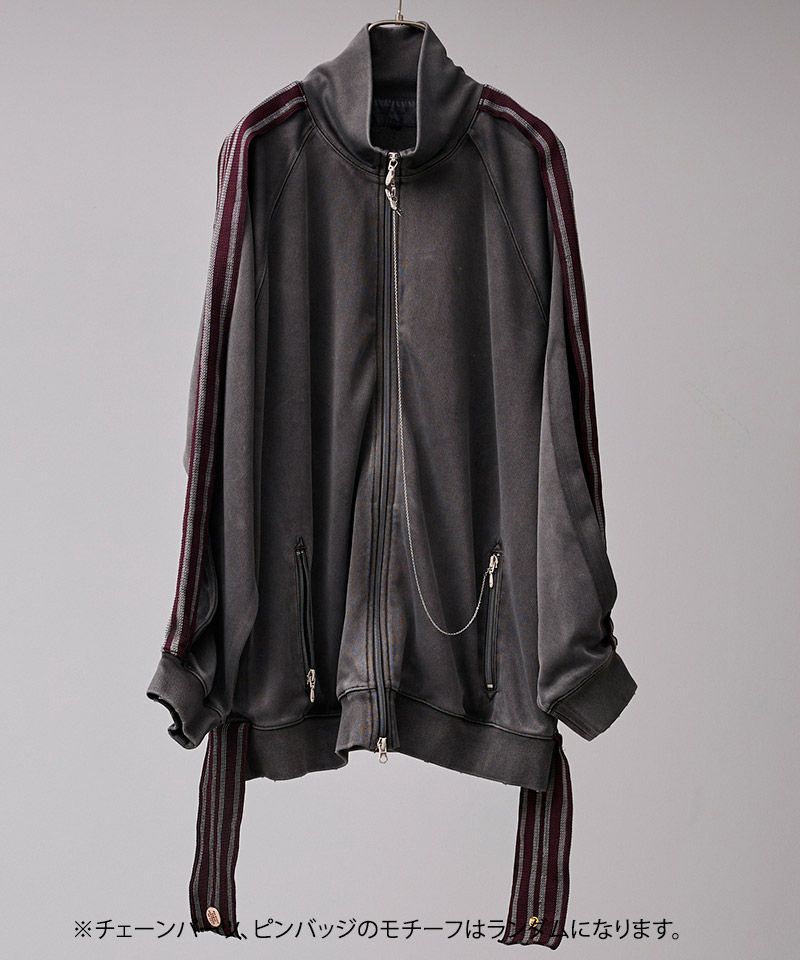 【BODYSONG.(ボディソング)】PIGMENT-DYED DISTRESSED TRACK JACKET トラックジャケット ...