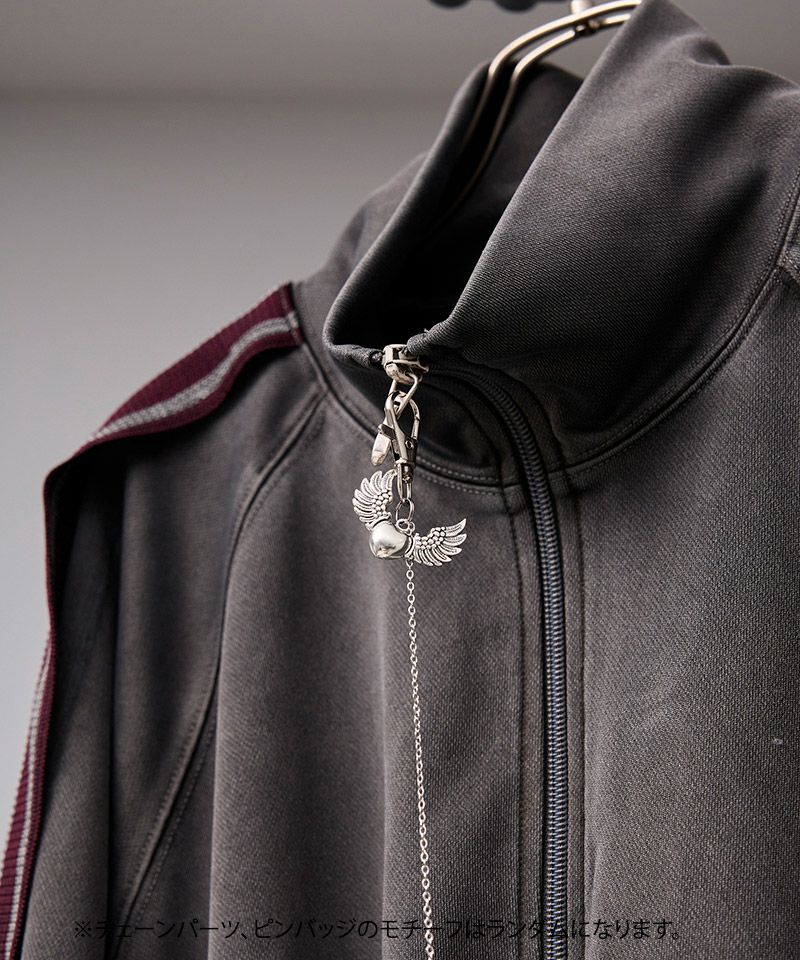 【BODYSONG.(ボディソング)】PIGMENT-DYED DISTRESSED TRACK JACKET トラックジャケット ...