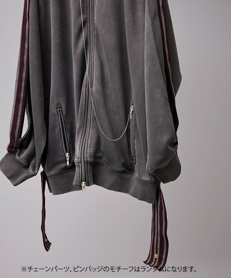 【BODYSONG.(ボディソング)】PIGMENT-DYED DISTRESSED TRACK JACKET トラックジャケット ...