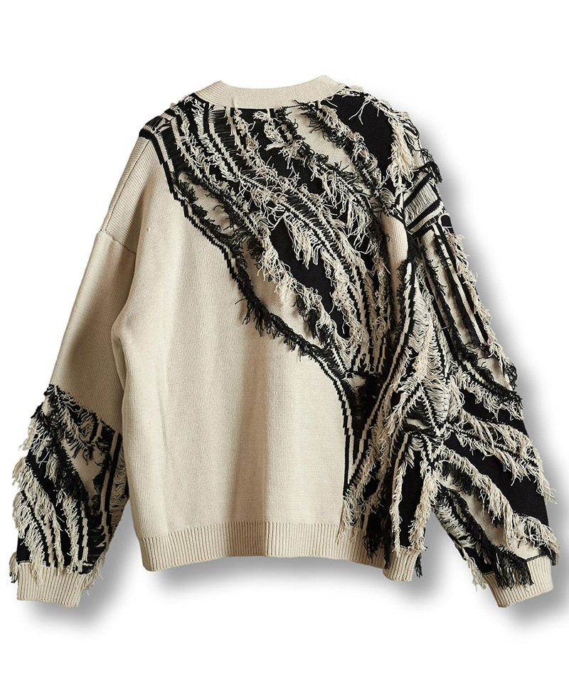 30%OFF【NO ID.(ノーアイディー)】 ﾌﾘﾝｼﾞJQﾆｯﾄCD カーディガン(855240