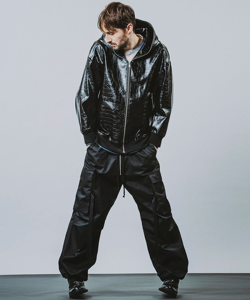 50%OFF【NO ID.(ノーアイディー)】ﾌﾛﾝﾄZIPﾜｲﾄﾞｶｰｺﾞPT パンツ(856006